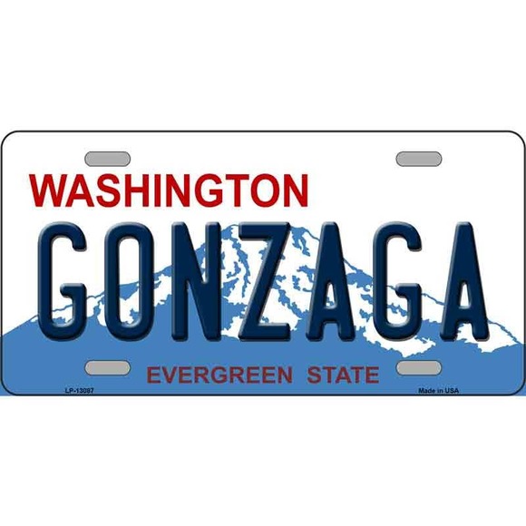 Unbranded | Wall Decor | Ncaa Gonzaga License Plate Background ...